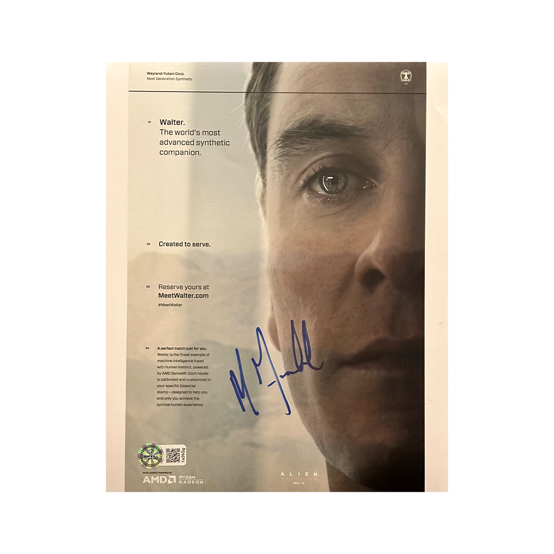 Michael Fassbender Signed Prometheus 10x8 Image 2 (AFTAL Authenticated – The Fan Cave Memorabilia
