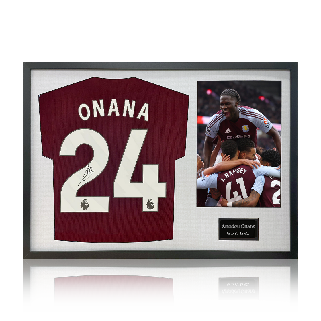 Amadou Onana Signed Aston Villa Shirt Classic Frame – The Fan Cave ...