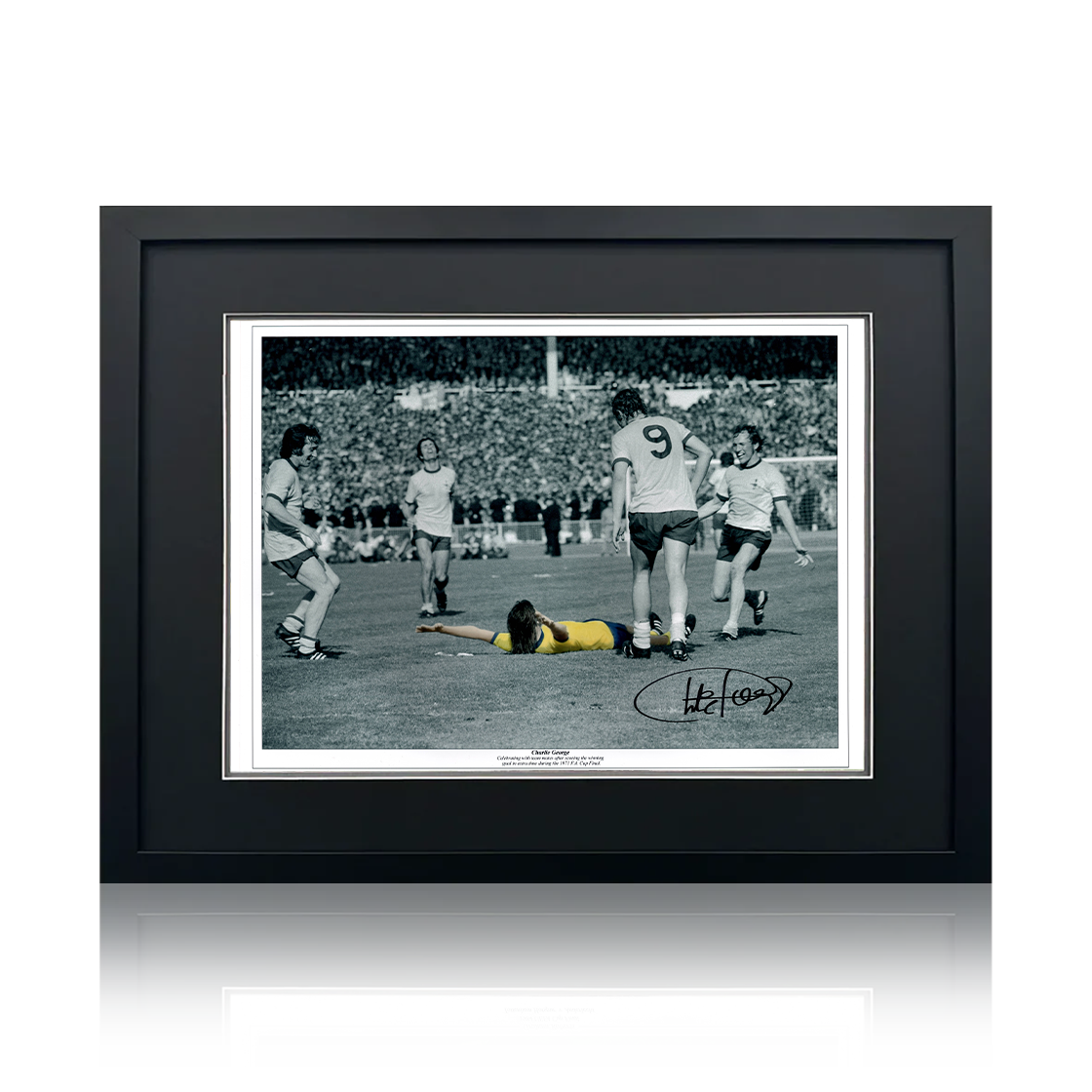 Charlie George Signed Arsenal Image Compact Frame – The Fan Cave ...