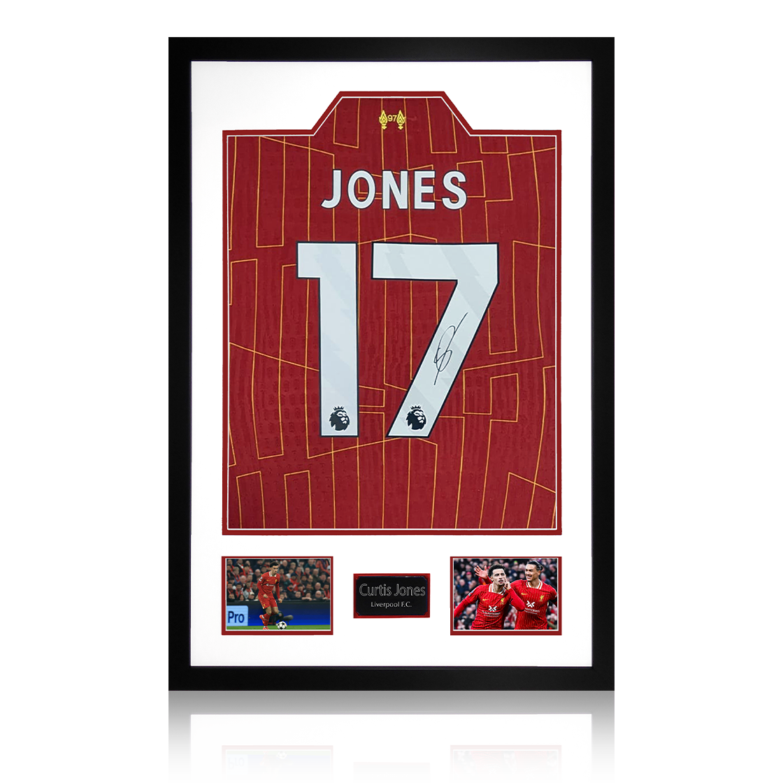 Curtis Jones Signed Liverpool Shirt Premium Frame (AFTAL Authenticatio ...