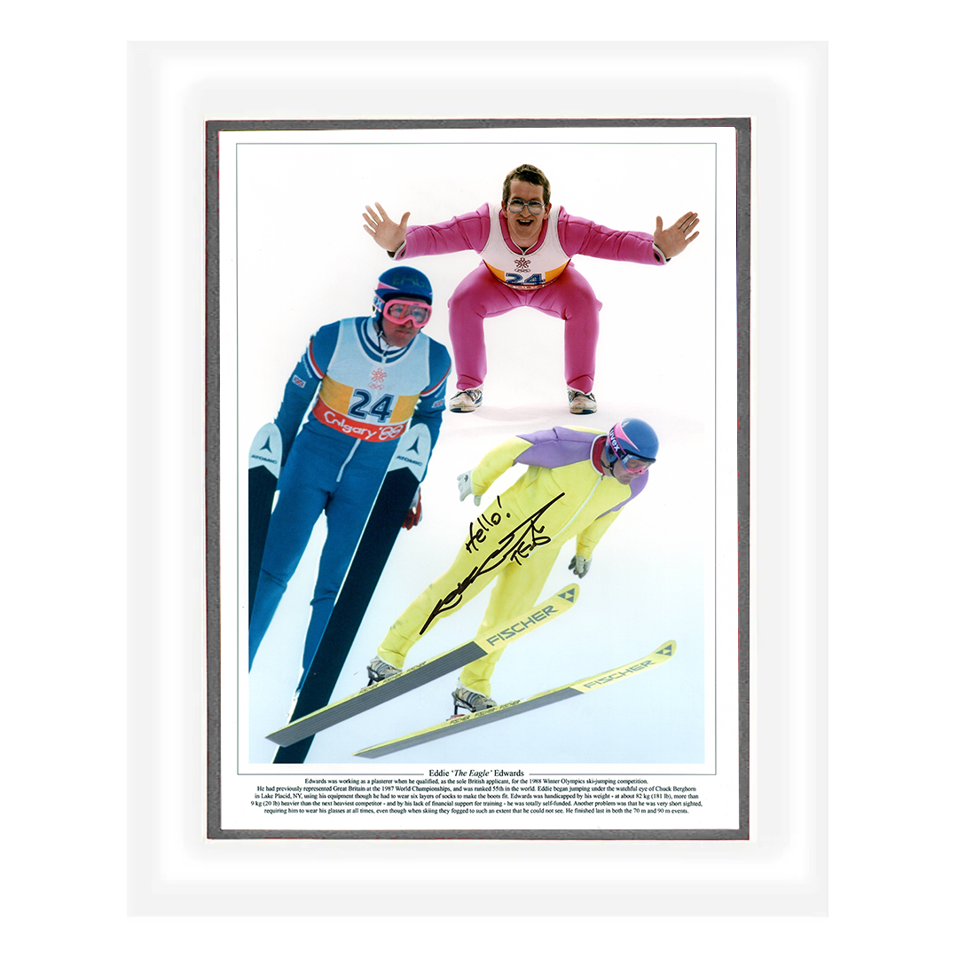 'Eddie the Eagle' Michael David Edwards Signed Deluxe Mount – The Fan ...