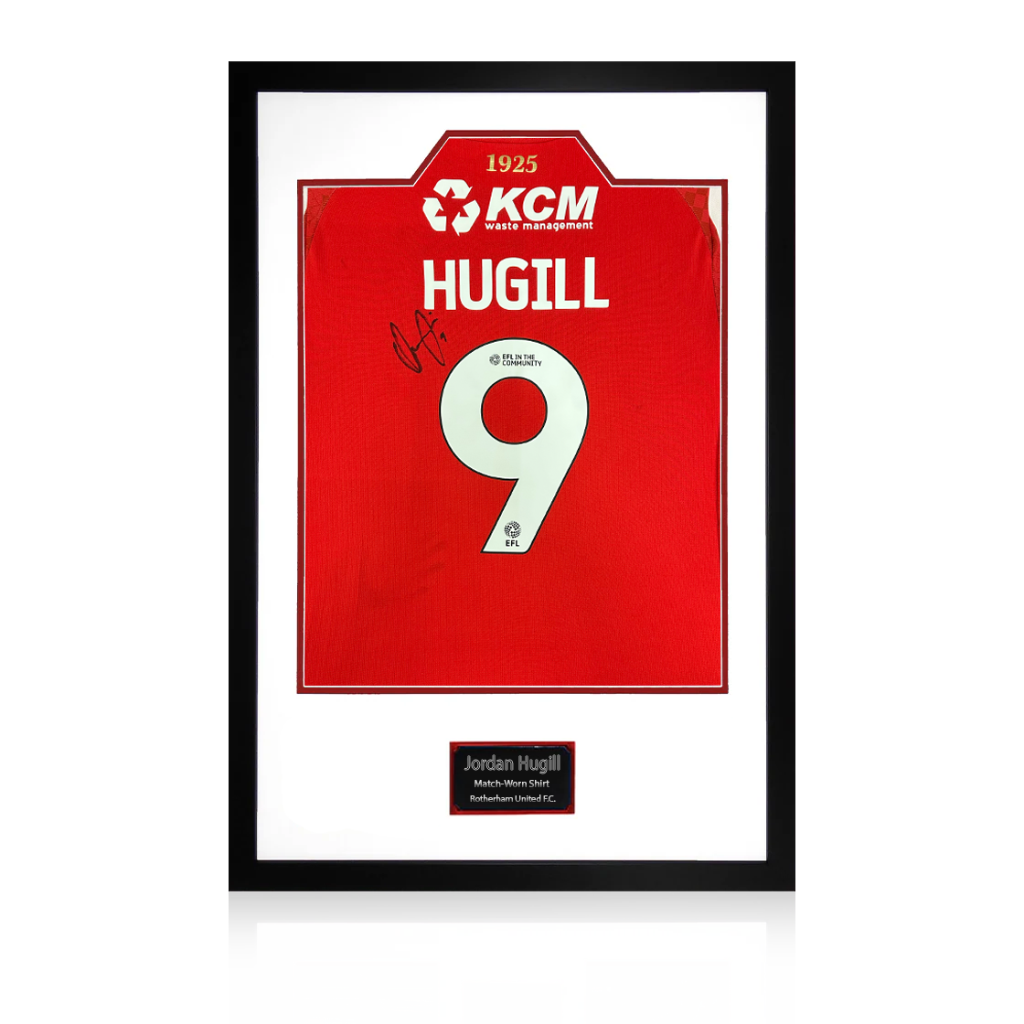 Jordan Hugill Match-Worn & Signed Rotherham United Shirt Premium Frame ...