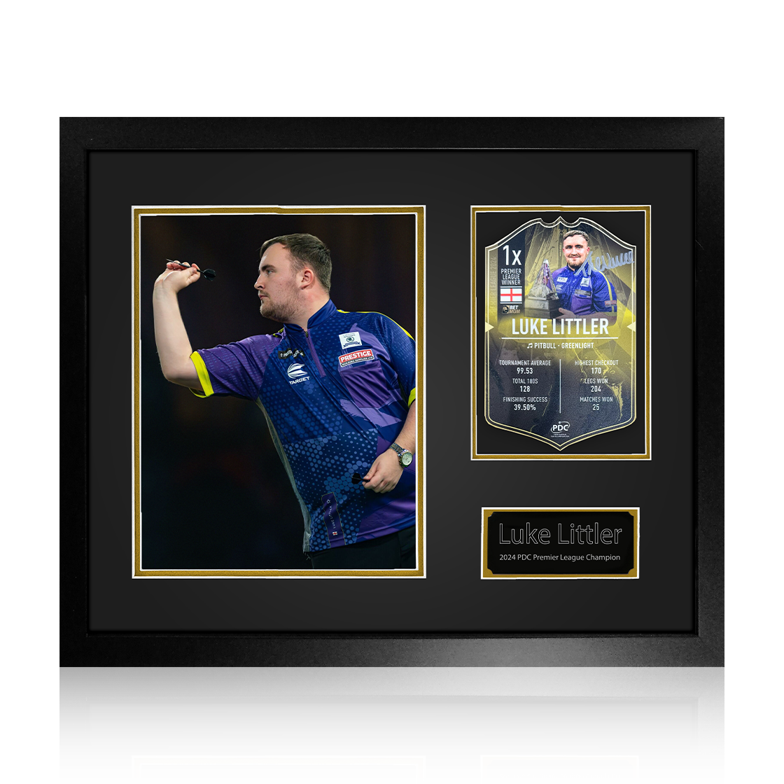 Luke Littler Signed Ultimate Darts Card Deluxe Mount Frame – The Fan ...