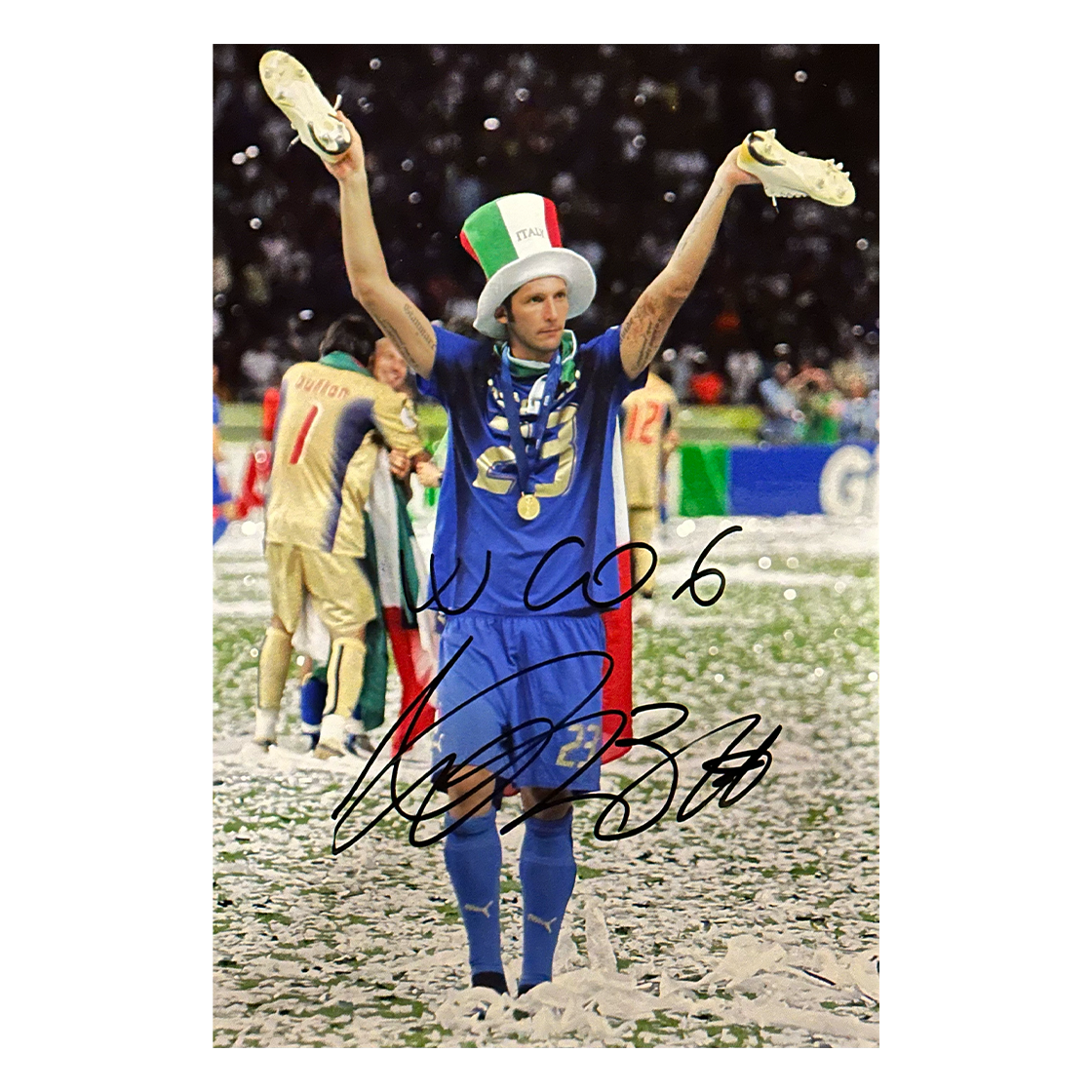 Marco Materazzi Signed Italy 12x8 Image 1 – The Fan Cave Memorabilia