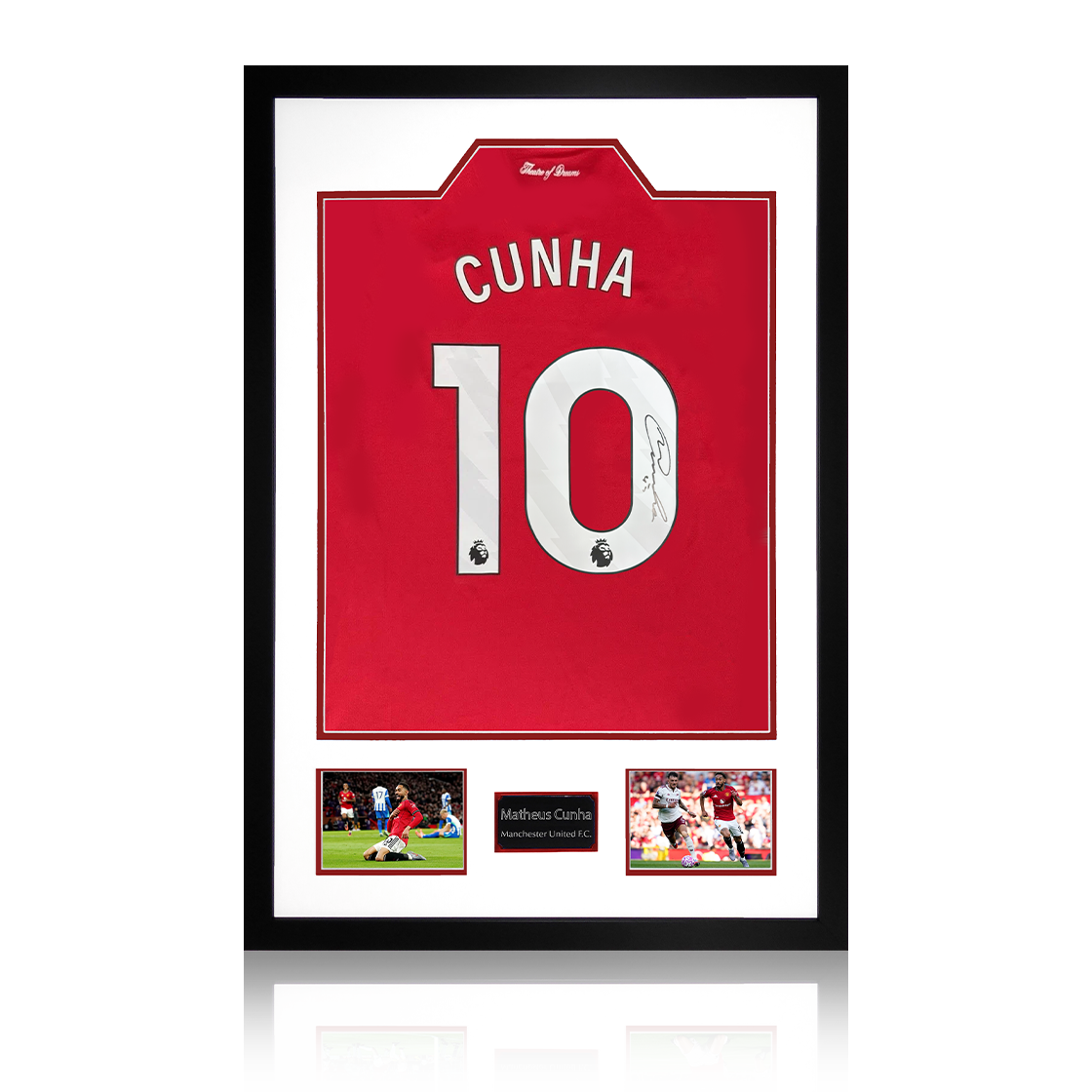 Matheus Cunha Signed Manchester United Shirt Premium Frame (ACG Cert ...