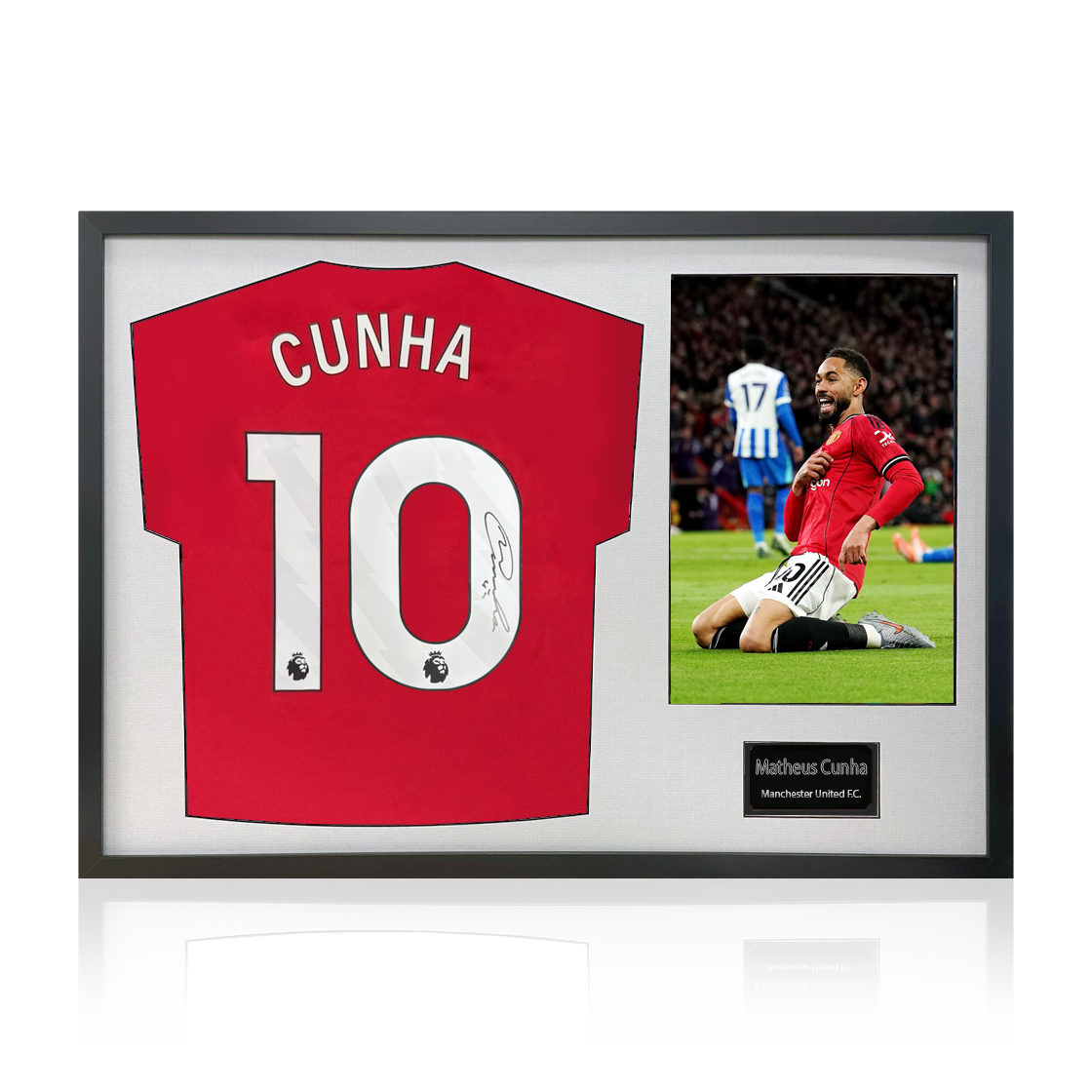 Matheus Cunha Signed Manchester United Shirt Classic Frame (ACG Cert ...
