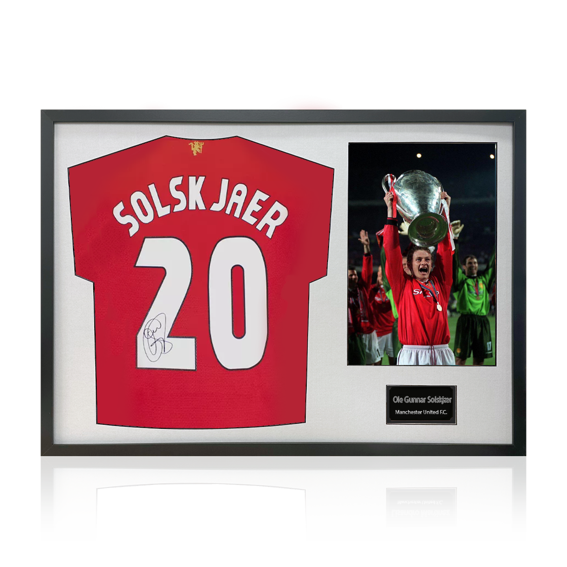 Ole Gunnar Solskjær Signed Manchester United Shirt Classic Frame (ACG ...