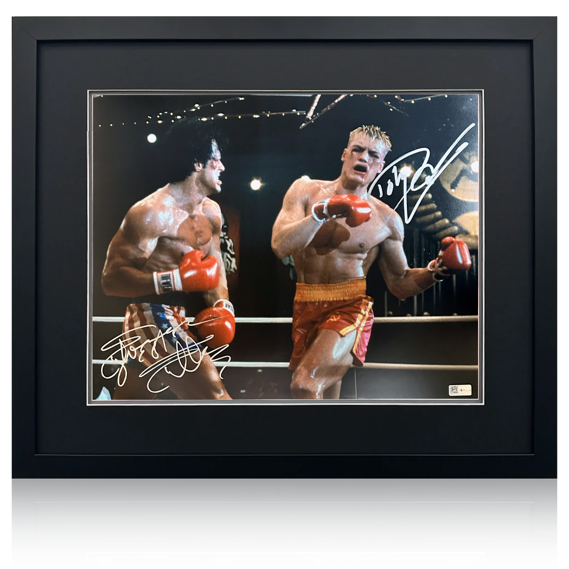 Sylvester Stallone & Dolph Lundgren Signed Rocky Deluxe Mount Frame (O ...