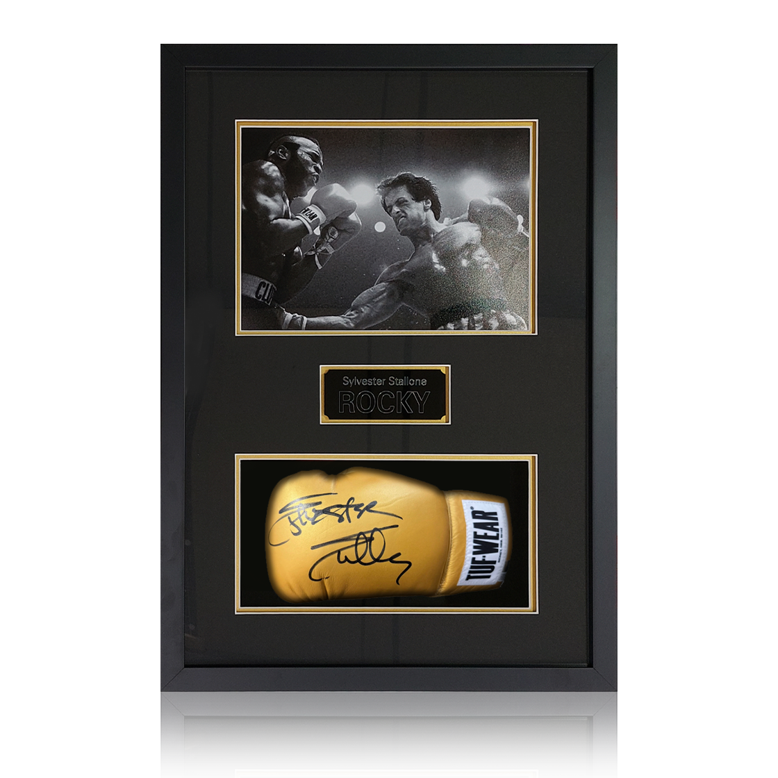 Sylvester Stallone Rocky Signed Gold Tuf Wear Glove Iconic Frame – The ...