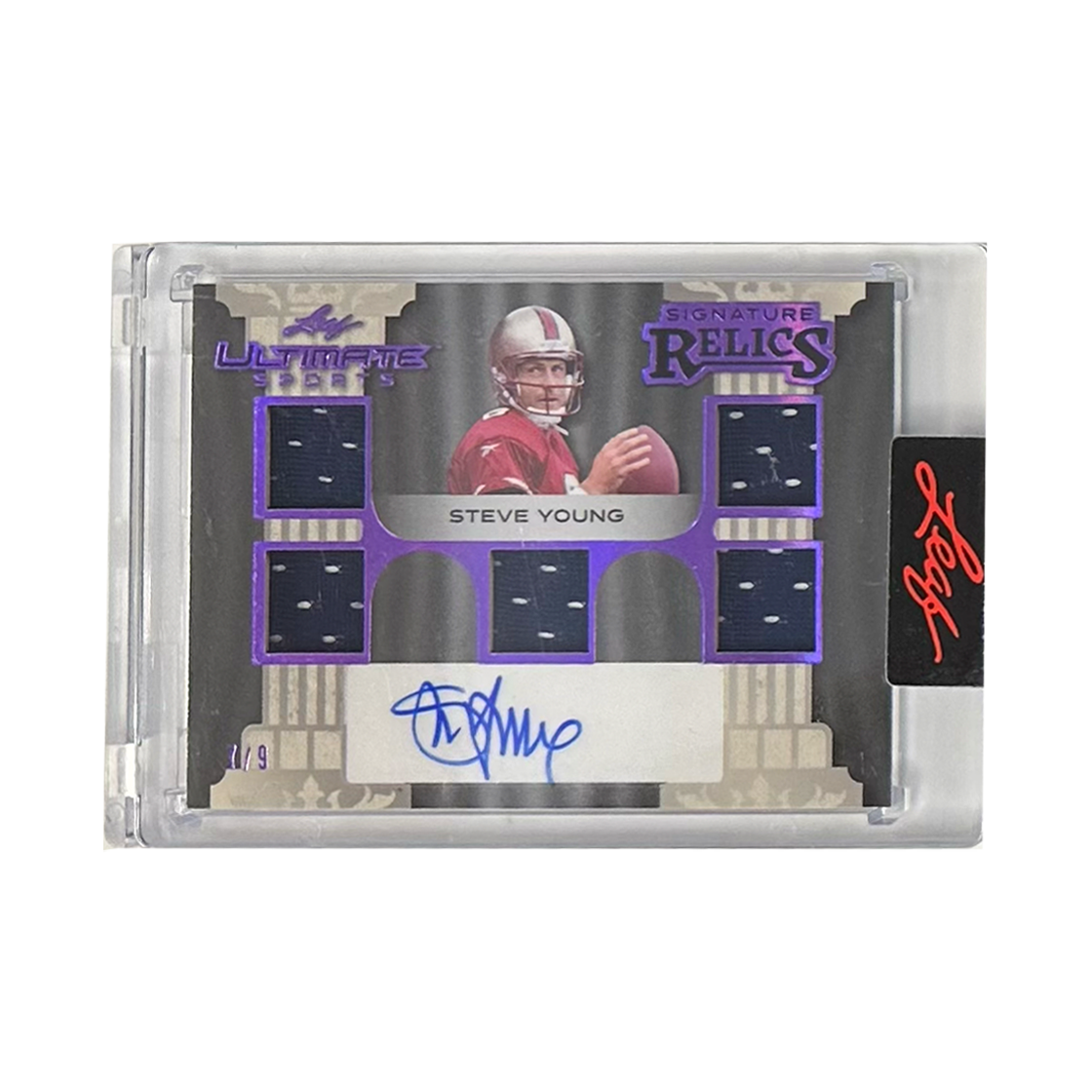 Leaf Signature Relics Steve Young 7/9 – The Fan Cave Memorabilia