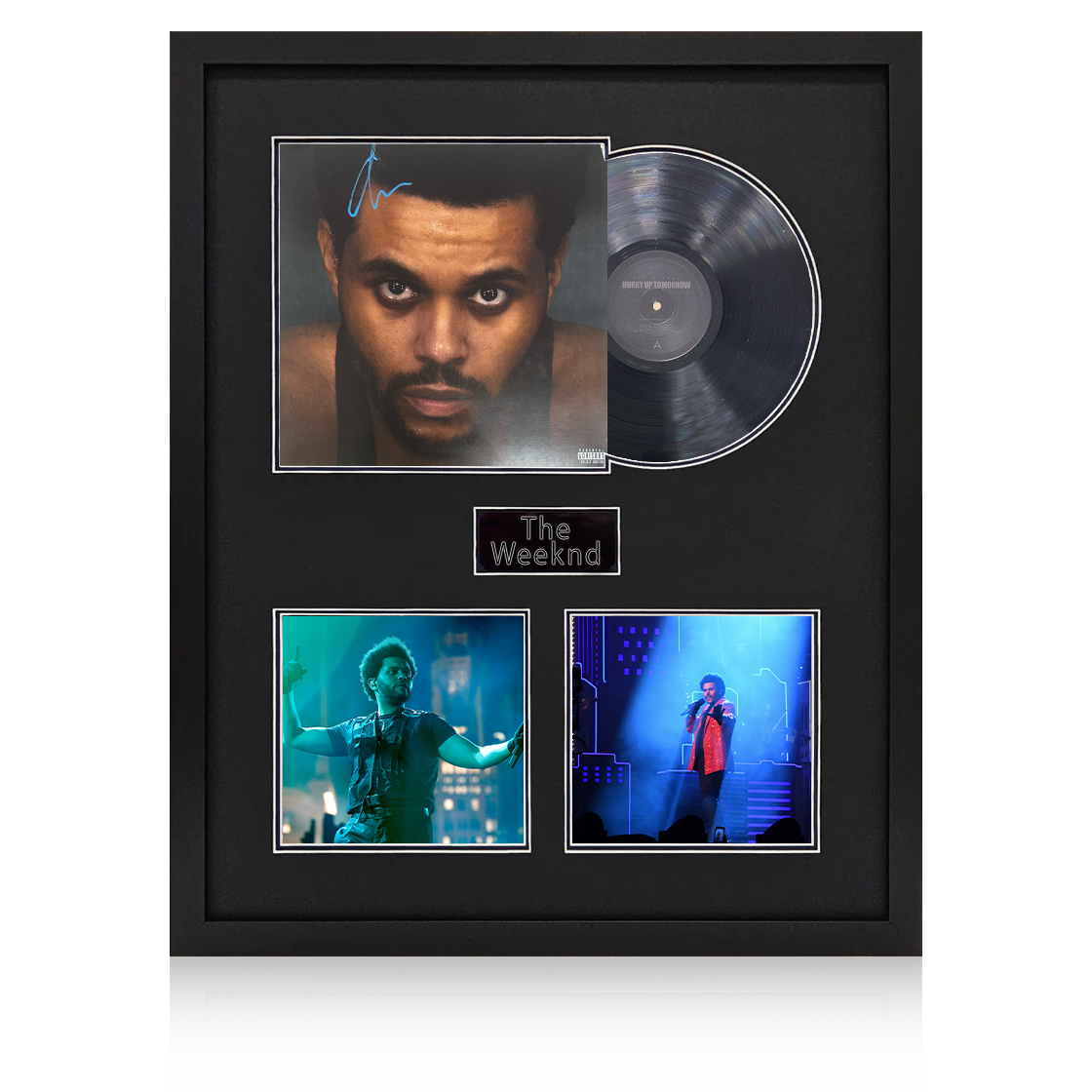 The Weeknd Signed Hurry Up Tomorrow LP Elite Frame – The Fan Cave ...