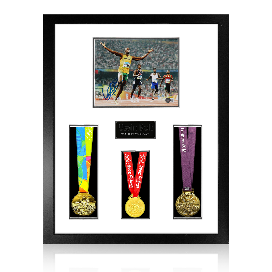 Auction: Usain Bolt Signed Medal Career Display (Beckett) – The Fan ...