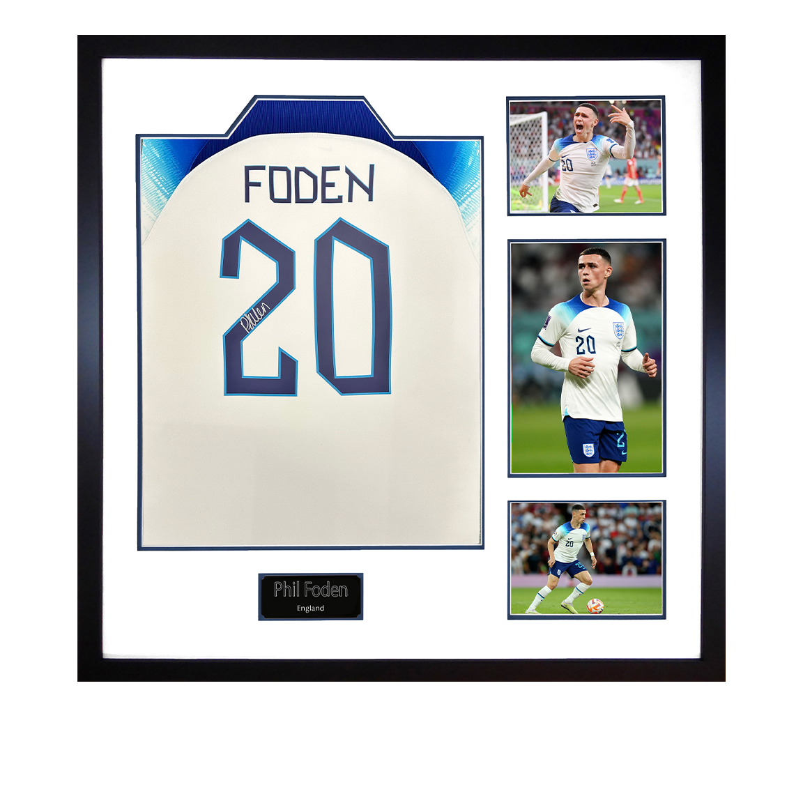 Phil Foden Signed England Shirt Elite Frame – The Fan Cave Memorabilia