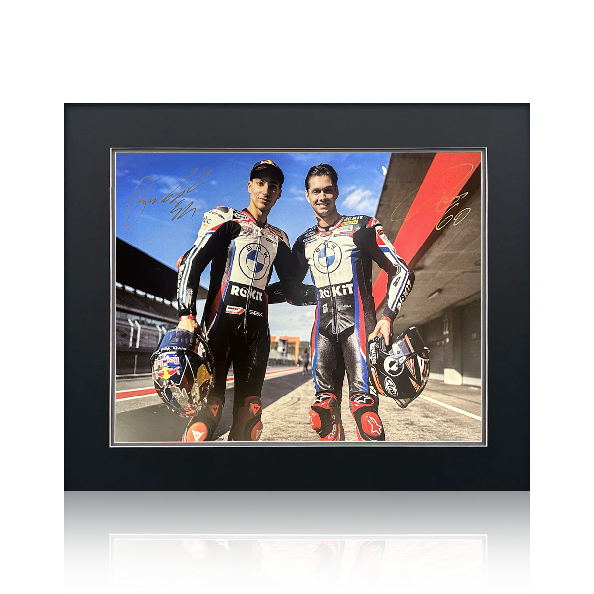 Toprak Razgatlıoğlu & Michael van der Mark Signed 16x12 Deluxe Mount ...