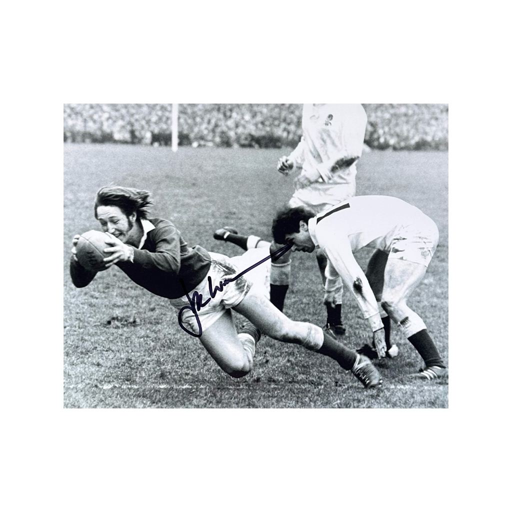 J. P. R. Williams Signed Wales Rugby 10x8 #2 – The Fan Cave Memorabilia